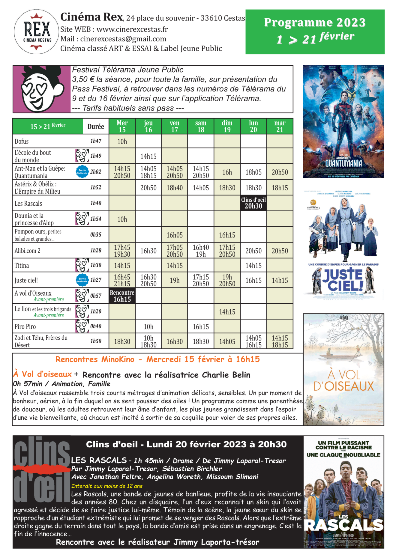 Programmes - Cinéma Rex Cestas