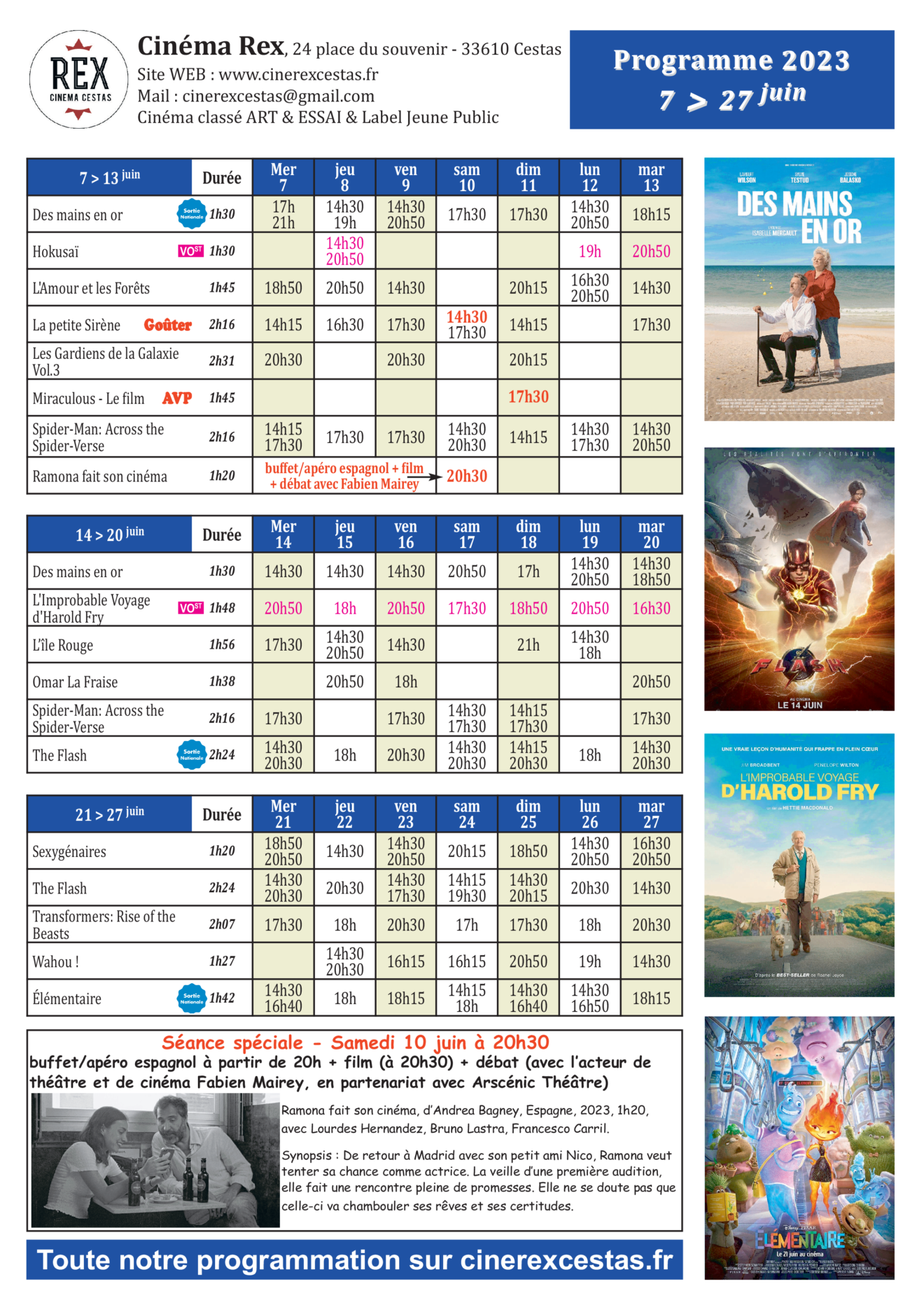 Programmes - Cinéma Rex Cestas