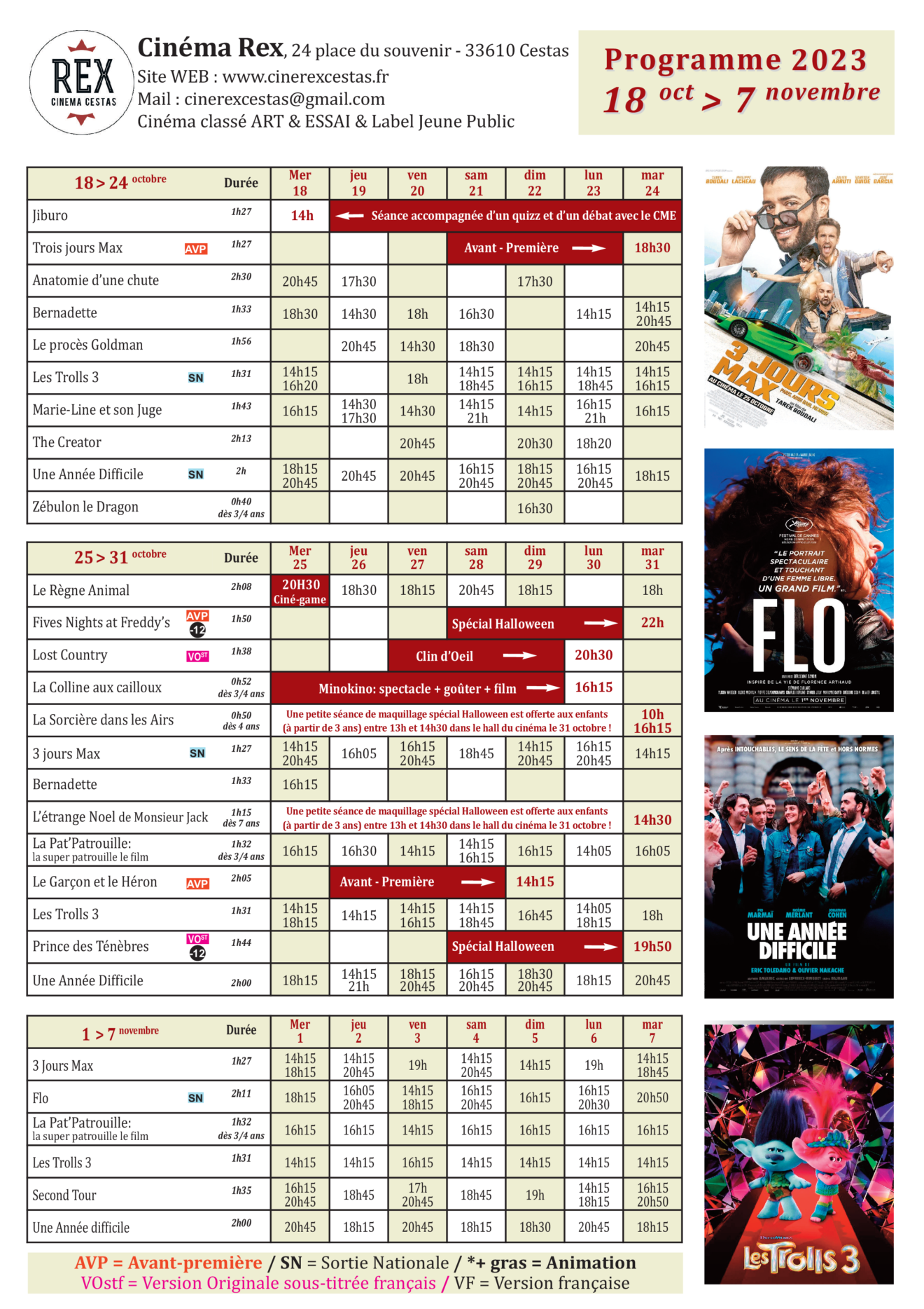 Programmes - Cinéma Rex Cestas