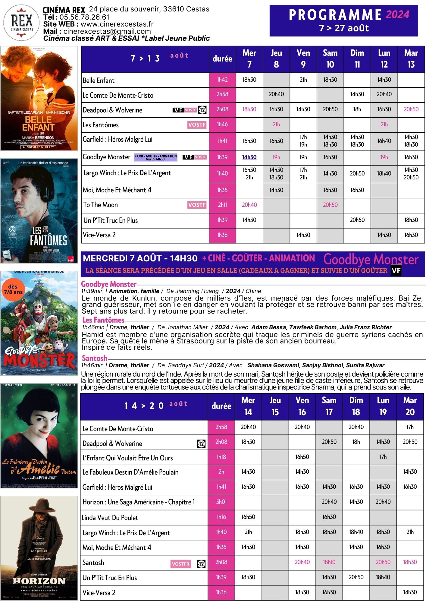 Programmes - Cinéma Rex Cestas