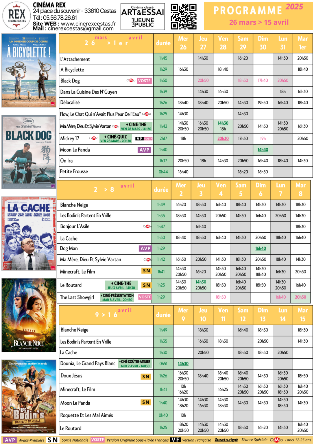 Programmes - Cinéma Rex Cestas