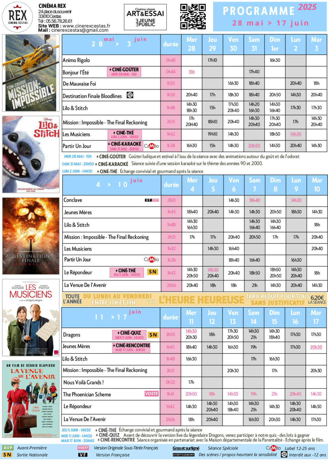 Programmes - Cinéma Rex Cestas