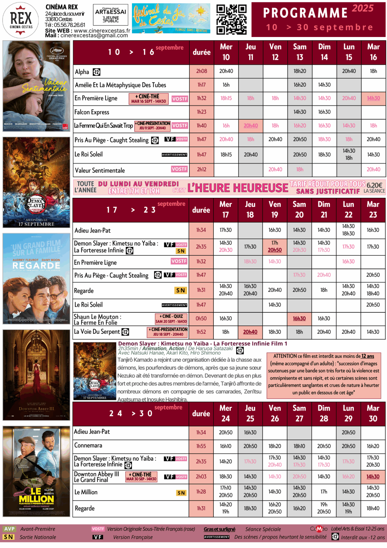 Programmes - Cinéma Rex Cestas